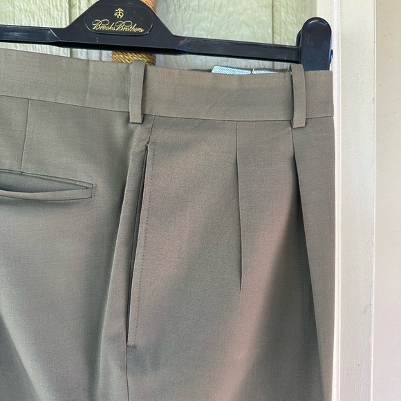 Brooks Brothers | Pants | Corbin Mens Vintage Olive Green Worsted Wool ...